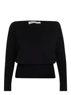 Simkhai Lavina Draped One-shoulder Sweater - Black