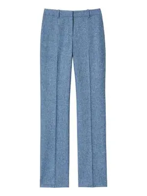 Lafayette 148 New York Donegal Tweed Gate Pant - Bluebell Multi