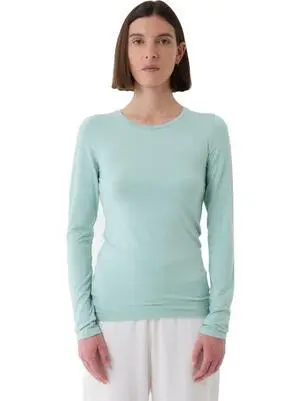 Majestic Filatures Soft Touch Long Sleeve Crewneck T-shirt - Aqua
