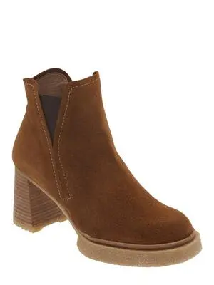 WONDERS Platform Chelsea Boot - Cappuccino Suede