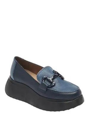 WONDERS Platform Loafer - Navy/blue Combo