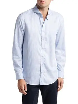 Johnnie-o Stripe Button-up Shirt - Laguna Blue