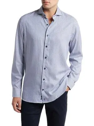 Johnnie-o Stripe Button-up Shirt - Wake