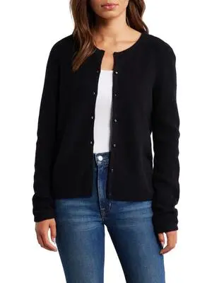 Caslon Wool And Cashmere Cardigan Black Rock