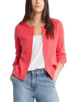 Caslon Wool And Cashmere Cardigan Pink Watermelon