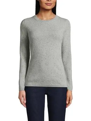 LANDS' END Cashmere Sweater - Gray/black Donegal