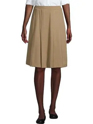 LANDS' END Ponte Pleat Skirt - Khaki
