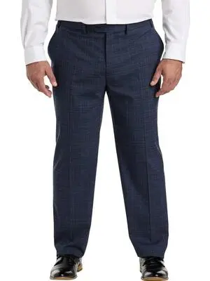 Michael Kors Big & Tall Check Patterned Suit Pants - Blue