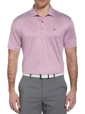 CALLAWAY Fine Line Striped Polo Shirt Purple Orchid