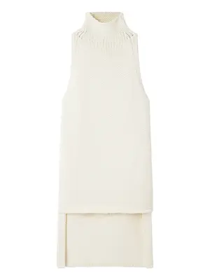 Alaïa Sleeveless Wool Turtleneck Sweater - White