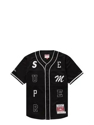 Supreme X Mitchell & Ness Patchwork Baseball Jersey - Black