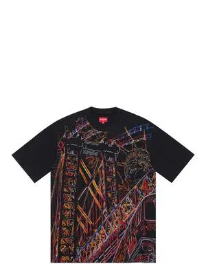 Supreme Bridge Embroidered Short-sleeve Top - Black