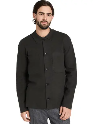 Nn07 Jonas Boiled Wool Shirt Jacket - Dark Army
