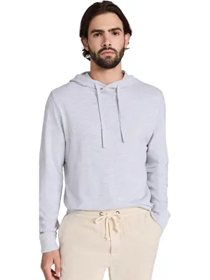 Faherty Brand Slub Knit Hoodie - Light Grey Heather