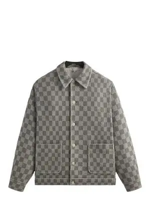 Kith Check Boucle Boxy Collared Overshirt - Steel
