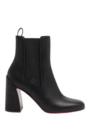 CHRISTIAN LOUBOUTIN 85mm Turelastic Leather Ankle Booties - Black