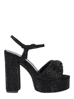 Kurt Geiger Eagle-embellished Platform-heel Woven Sandals - Blk/other