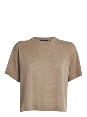 Theory Theory Merino Boxy T-Shirt Brown