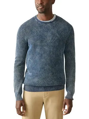 Faherty Brand Sunwashed Crewneck Sweater Indigo Stone