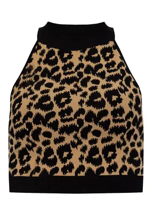 Max Mara Tenna Leopard-print Crop Top - Brown