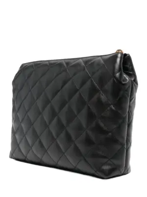 Saint Laurent Cassandre Quilted Makeup Bag - Black