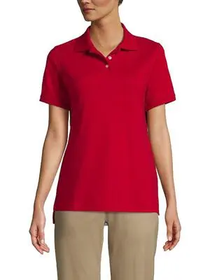 LANDS' END School Uniform Short Sleeve Interlock Polo Shirt - Red