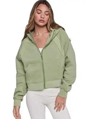 REBODY Fleece Full Zip Hoodie - Matcha