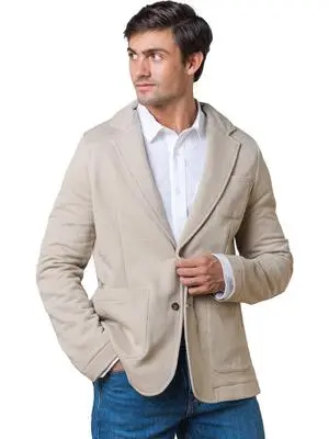HOPE & HENRY Fleece Blazer - Taupe Herringbone Fleece