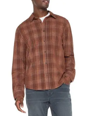 LIVERPOOL Plaid Corduroy Button-up Shirt - Nutmeg/blue Multi