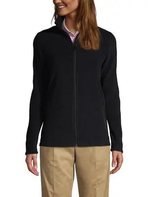 LANDS' END Full-Zip Mid-Weight Fleece Jacket Black