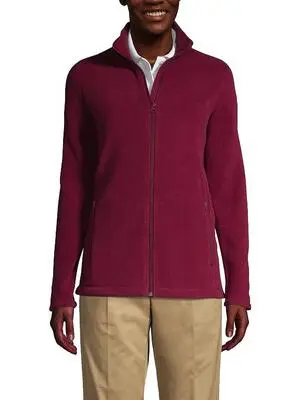 LANDS' END Full-Zip Mid-Weight Fleece Jacket Burgundy