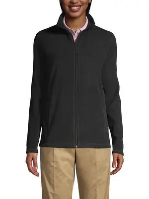 LANDS' END Full-Zip Mid-Weight Fleece Jacket Dark Charcoal
