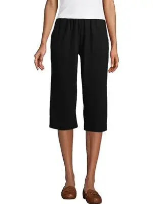 LANDS' END Sport Knit High Rise Capri Pants - Black