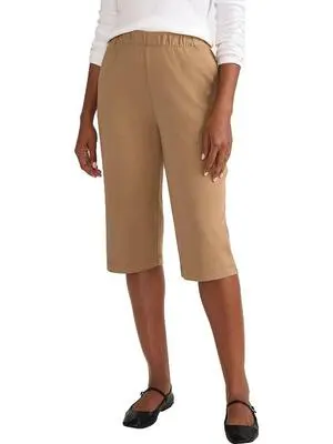 LANDS' END Sport Knit High Rise Capri Pants - Rich Camel