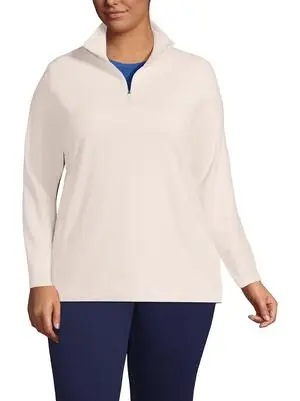LANDS' END Quarter-zip Pullover - Ivory Latte