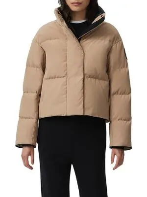 Canada Goose Grandview Label Cropped Down Puffer Jacket - Desert Sand