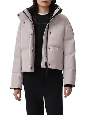 Canada Goose Grandview Label Cropped Down Puffer Jacket - Lucent Rose
