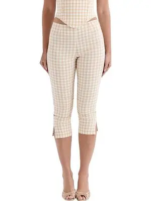 House Of Cb Carella Gingham Capri Pants - Gingerbread