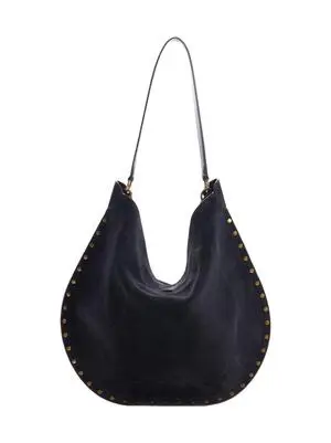Isabel Marant Oskan Suede Hobo Bag - Black Midnight