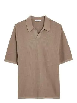 Madewell Marigold Waffle Stitch Polo Telluride Stone