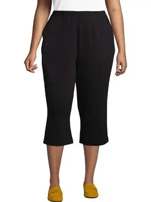 LANDS' END Sport Knit High Rise Capri Pants - Black