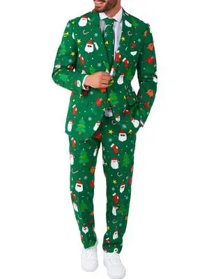 Opposuits Festivity Slim Fit Two-piece Suit & Tie Set - Green