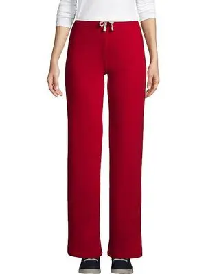 LANDS' END Lands' End School Uniform Fleece-Lined Sweatpants With Drawstring Waist Red