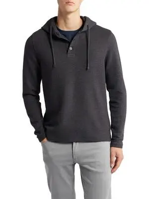 Robert Barakett Grenfell Waffle Knit Hoodie - Charcoal