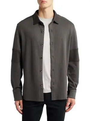 Robert Barakett White Stone Knit Overshirt Charcoal