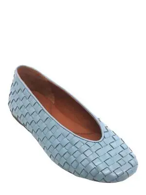 Gentle Souls Willow Woven Flat - Ashley Blue Leather