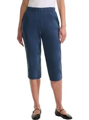 LANDS' END Sport Knit High Rise Capri Pants - Nightfall Blue