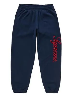 Supreme Embroidered Script Sweatpant - Navy Blue