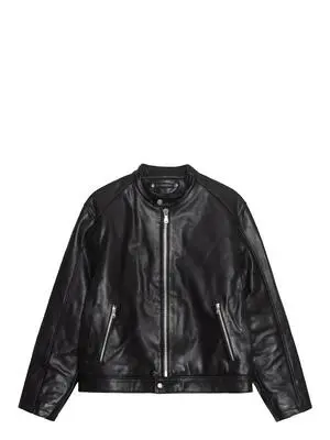 STÜSSY Leather Cafe Racer Jacket