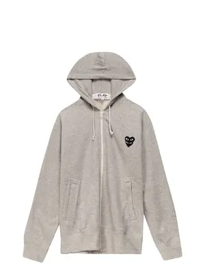 Play Comme Des Garcon Mini Logo Zip Up Hoodie - Grey